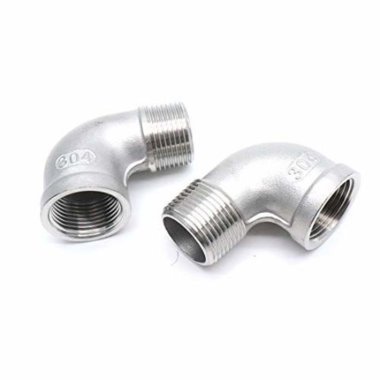 GetUSCart- S SYDIEN 2Pcs 304 Stainless Steel 90 Degree Elbow 3/4" NPT Threaded Pipe Fitting ...