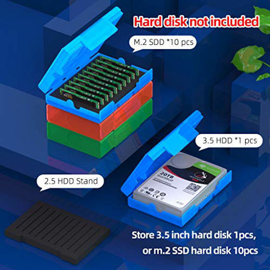 GetUSCart- AOJUE Hard Drive Case M.2 SATA NVME SSD Storage Case, Anti ...