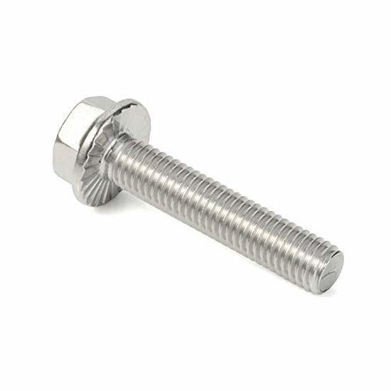 GetUSCart- M8-1.25 x 40mm Flanged Hex Head Bolts Flange Hexagon Screws, Stainless Steel 18-8 ...