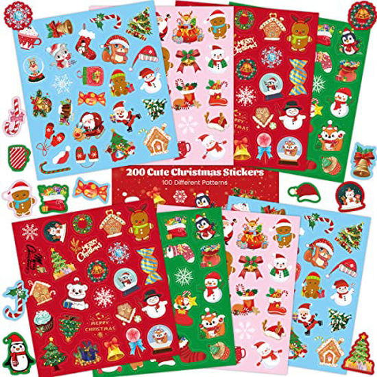 GetUSCart- Christmas Stickers for Kids 200 Holiday Stickers for Party ...