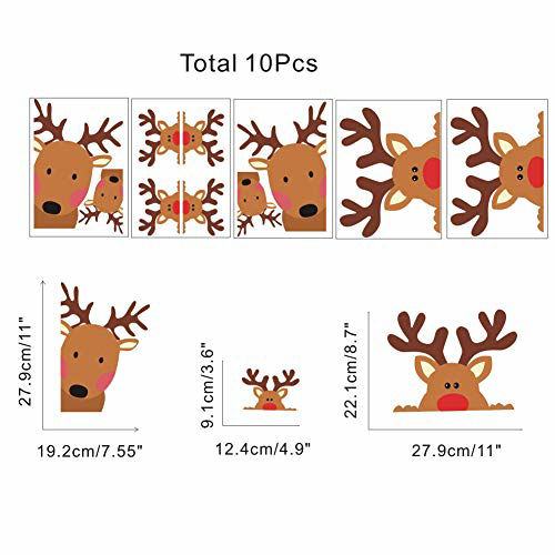 GetUSCart- Reindeer Window Decals ,Adorable Reindeer Wall Stickers for ...