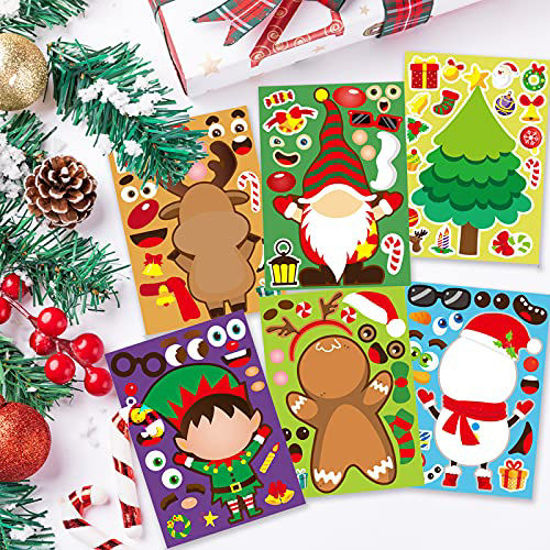 GetUSCart- 36 Sheets Christmas Party Games Sticker, Make Your Own Gnome ...