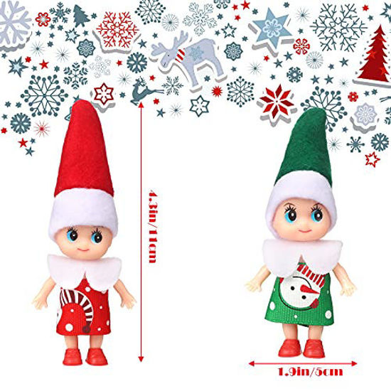GetUSCart- 6 Pieces Christmas Elf Doll Elf Twins Elf Doll Figure Tiny ...