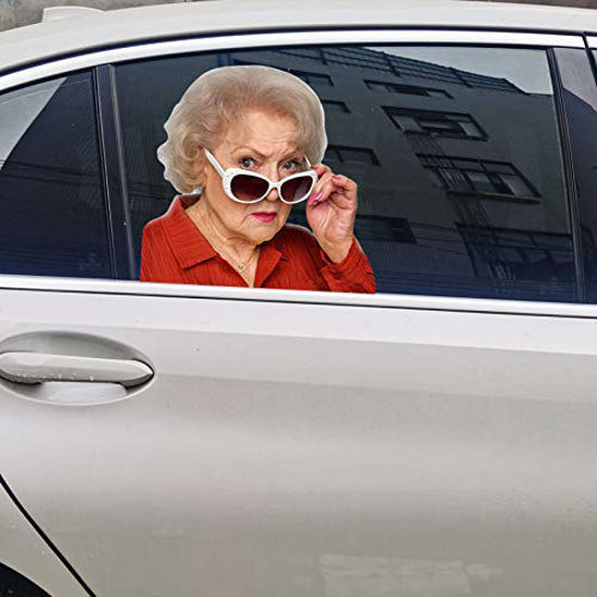 GetUSCart- Senksll Betty-White Car Window Cling Funny Car Sticker ...