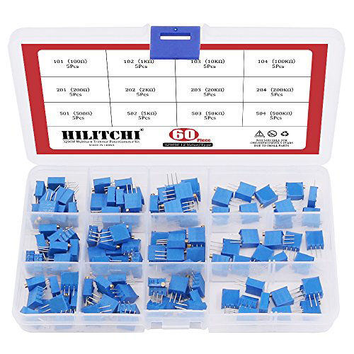 GetUSCart- Hilitchi 60-Pcs 100 to 500K ohm 3296W Multiturn Trimmer ...