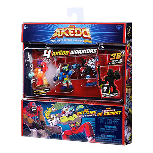 GetUSCart- Akedo Ultimate Arcade Warriors - Warrior Collector 4 Pack - 3 Mini Battling Action ...