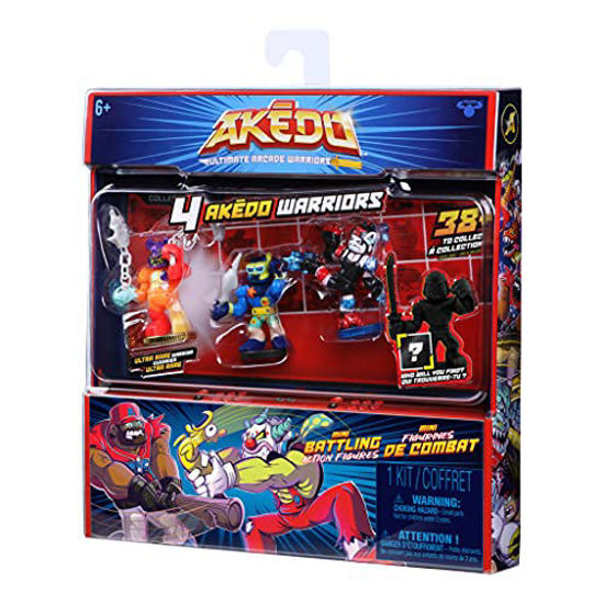 GetUSCart- Akedo Ultimate Arcade Warriors - Warrior Collector 4 Pack - 3 Mini Battling Action ...