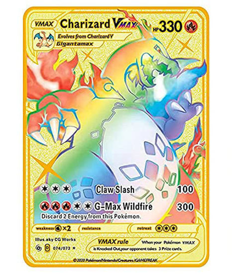 GetUSCart- Charizard Vmax Metal Gold Plated Card, Charizard Shiny ...