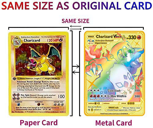 GetUSCart- Charizard Vmax Metal Gold Plated Card, Charizard Shiny ...
