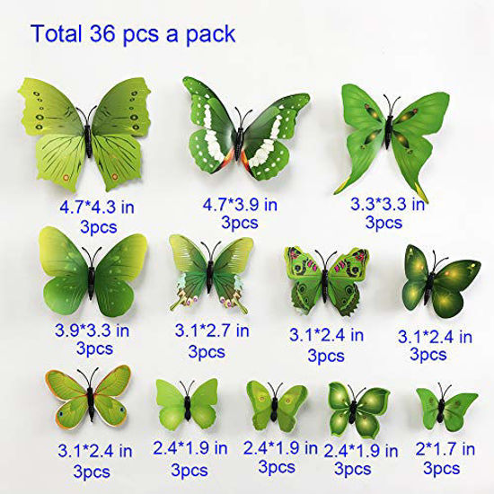 GetUSCart- 36pcs 3D Colorful Butterfly Wall Stickers DIY Art Decor ...