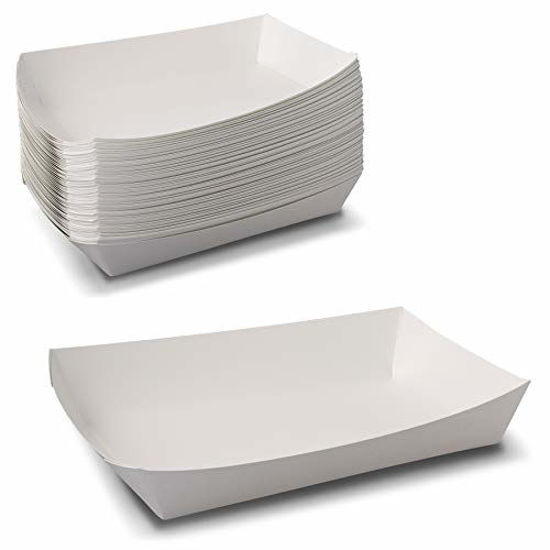 GetUSCart- Shallow White Paper Food Tray SBS Paperboard with Grease ...
