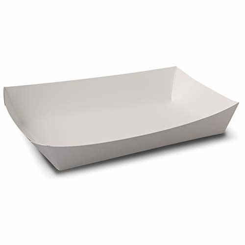 GetUSCart- Shallow White Paper Food Tray SBS Paperboard with Grease ...