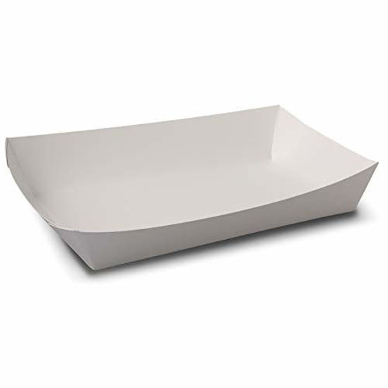 GetUSCart- Shallow White Paper Food Tray SBS Paperboard with Grease ...