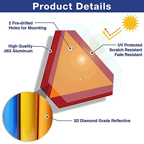 GetUSCart- Slow Moving Vehicle Sign Triangle Sign with Reflector, Farm ...