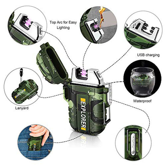GetUSCart- Lafagiet Waterproof Arc Lighter, Outdoor Dual Plasma Arc ...