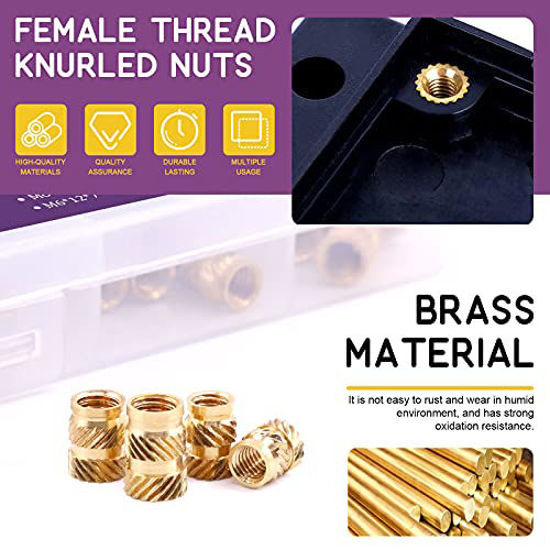 GetUSCart- Swpeet 145Pcs 5 Values M2 M3 M4 M5 M6 Female Thread Knurled ...