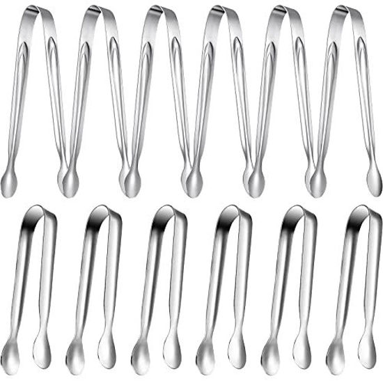 GetUSCart- 12 Pieces Sugar Tongs Ice Tongs Stainless Steel Mini Serving ...