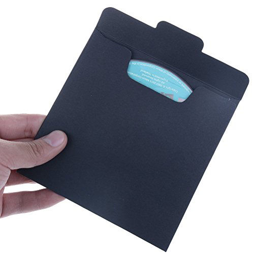 GetUSCart- 37YIMU 50 Pack CD Sleeves Kraft Paper DVD Envelopes, Black ...