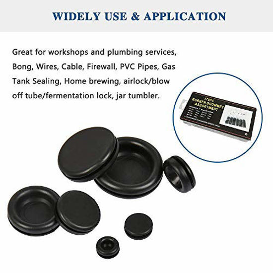 GetUSCart- 170 PCS Rubber Grommet Firewall Hole Plug Set Electrical ...
