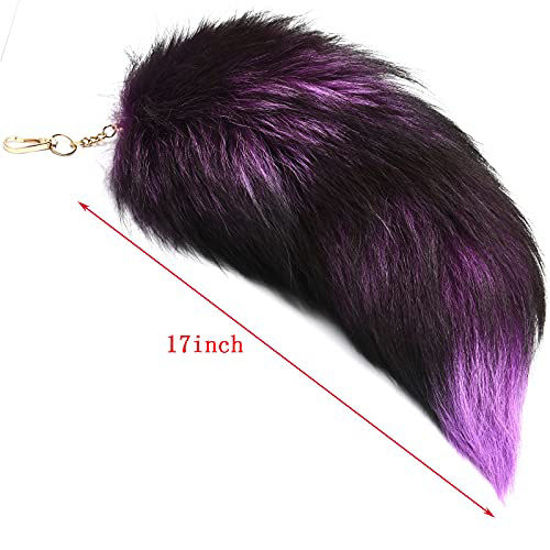 GetUSCart- Forssils Real Fox Tail Fluffy Furry Fox Fur Tail Keychain ...