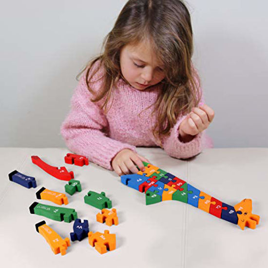GetUSCart- TOWO Wooden Giraffe Alphabet Blocks and Number Blocks Jigsaw ...