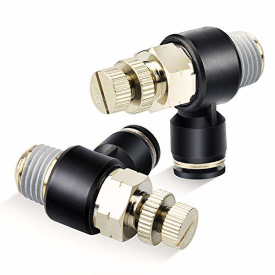 GetUSCart- Tailonz Pneumatic 3 Pack SL-1/4-N3 Push to Connect Air Line Fitting Air Flow Control ...