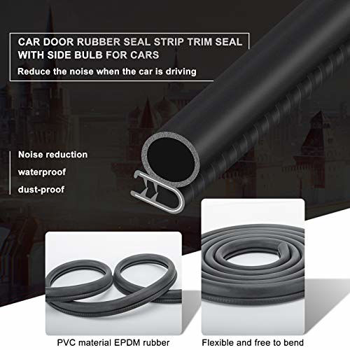 GetUSCart- MYFAMIREA Car Door Rubber Seal Strip with Side Bulb, 10 Feet ...