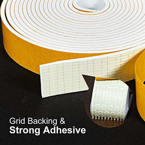 GetUSCart- White Foam Sealing Weather Stripping- 2 Rolls, 1 Inch Wide X 1/8 Inch Thick, Window ...