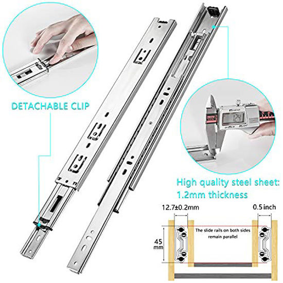 GetUSCart- AOLISHENG Full Extension Drawer Slides Rails 14 Inch Ball ...