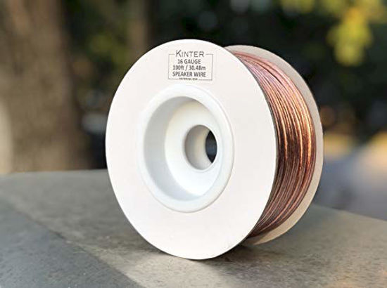 GetUSCart- Kinter 100ft 16-Gauge Audio Stereo Speaker Wire Cable, 100 ...
