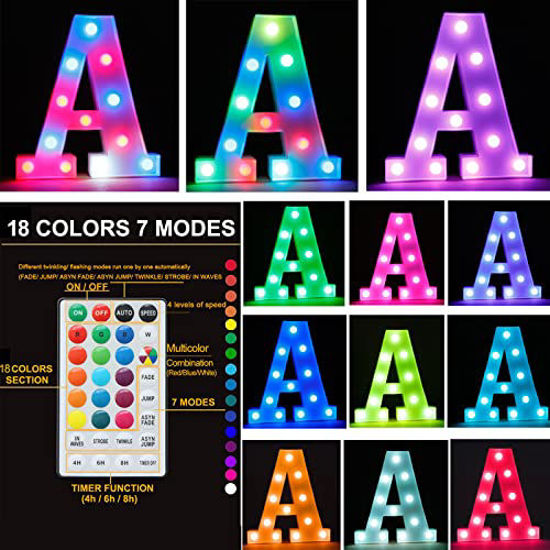GetUSCart- Light Up Colorful LED Marquee Letter Lights, 18 Colors ...