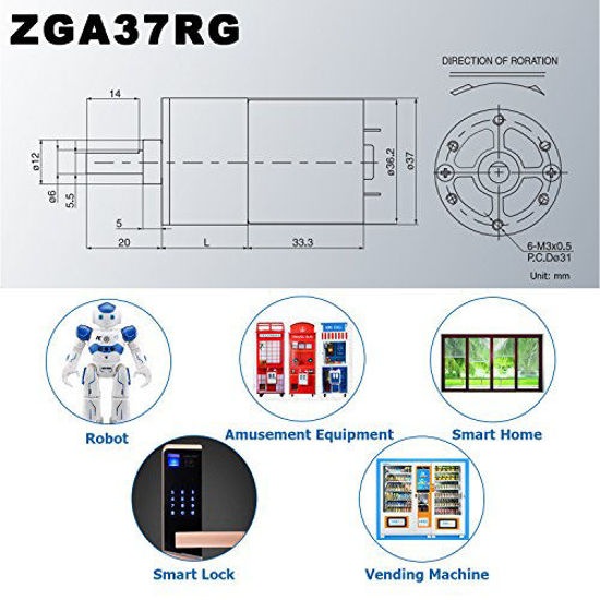 GetUSCart- Greartisan DC 12V 200RPM Gear Motor High Torque Electric Micro Speed Reduction Geared ...