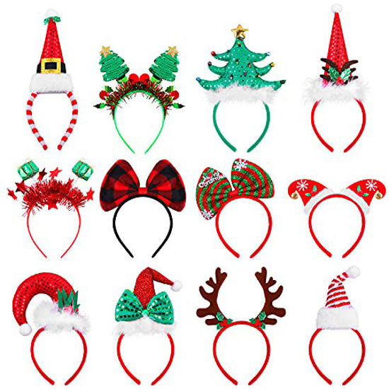 GetUSCart- Aneco 12 Pieces Christmas Headbands Assorted Christmas Head ...