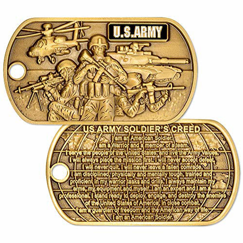 GetUSCart- U.S. Army Soldiers Creed Dog Tag with Chain