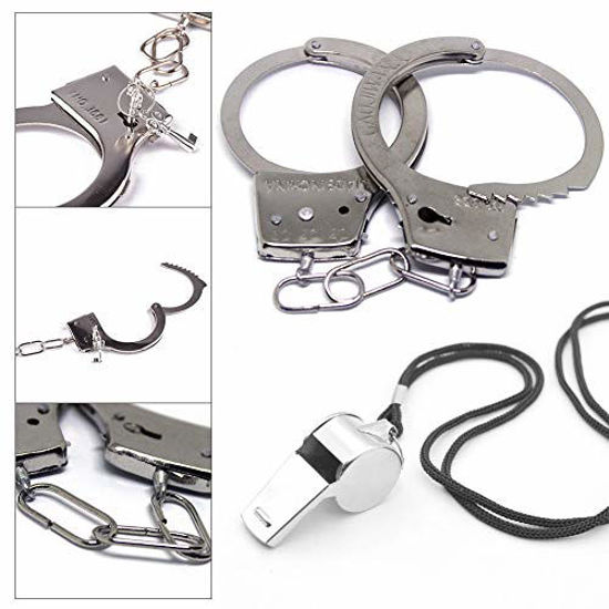 GetUSCart- 9.8Inch Metal Handcuffs for Kids, Costume Accessories Metal ...