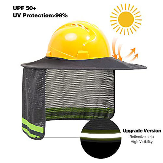 GetUSCart- LIZMOF Hard Hat Sun Shade, High Visibility Sun Visor Neck ...