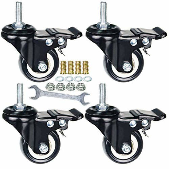 GetUSCart- YEEMIGO 2 Inch Caster Wheels Metric Size M8×25mm Threaded ...