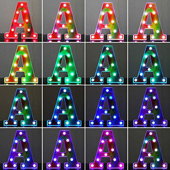 GetUSCart- Rainbow Multiple Light up Letters with Remote, 16 Colors ...