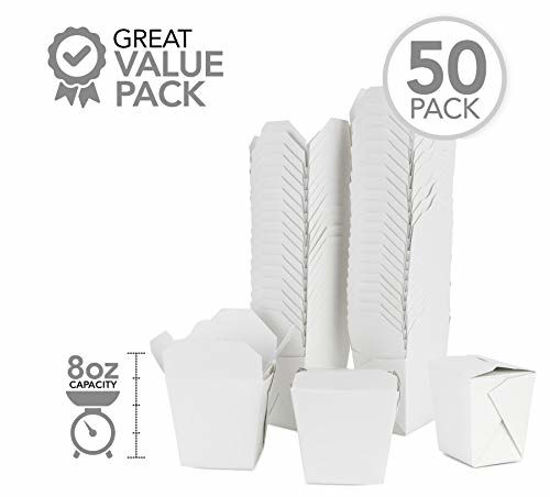 GetUSCart- Takeout Food Containers 8 Oz White Microwaveable Mini ...