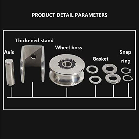 2 Inch U Groove Wheel ZOENHOU 8 PCS 2 Inch 660 LB 45# Steel U Groove ...