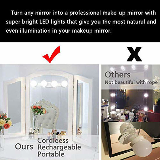 GetUSCart- Portable Makeup Light Cordless Rechargeable Led Vanity ...