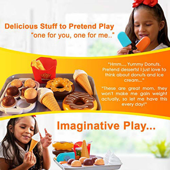 GetUSCart- FUNERICA Pretend Play Ice Cream and Desserts Toy Food Set ...