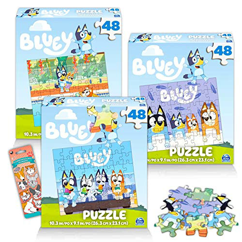 GetUSCart- Bluey Premier 48 Pc Puzzle Set for Kids - Bluey Party ...