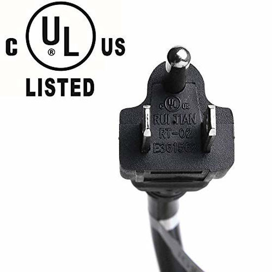 GetUSCart- 12 AWG 3 Conductor 3-Prong Power Cord with Open Wiring, 20 ...