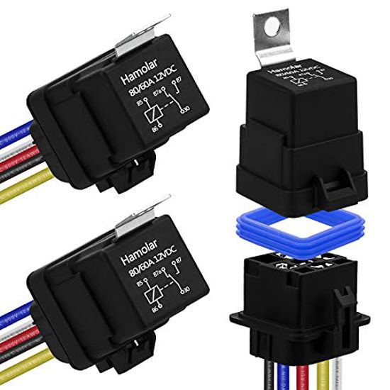 GetUSCart- Hamolar 3 Pack 80/60 AMP 12V DC Waterproof Car Relay and ...