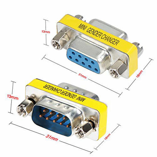 GetUSCart- abcGoodefg 9 Pin RS-232 DB9 Male to Male Female to Female Serial Cable Gender Changer ...