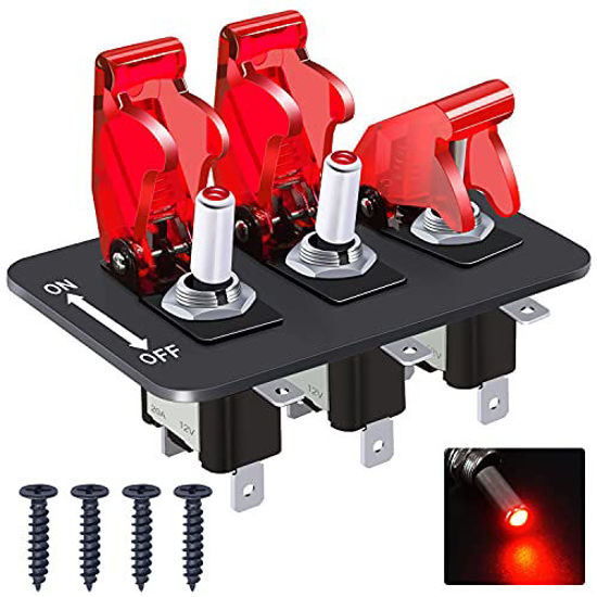 GetUSCart- Twidec/3 Gang Rocker Toggle Switch Panel With 12V LED Light ...
