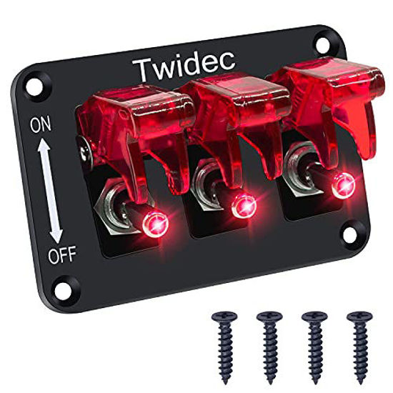 GetUSCart- Twidec/3 Gang Rocker Toggle Switch Panel With 12V LED Light ...