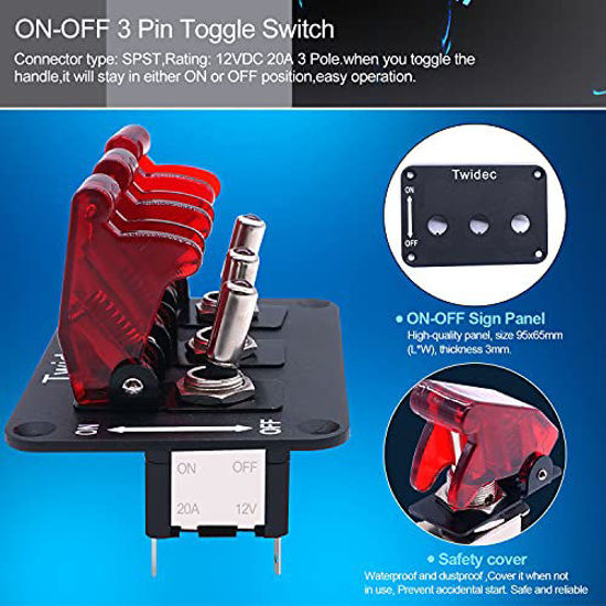 GetUSCart- Twidec/3 Gang Rocker Toggle Switch Panel With 12V LED Light ...