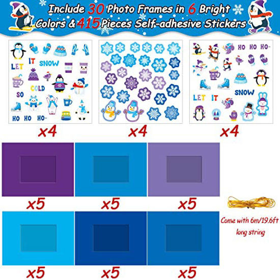 GetUSCart- 30 Packs Winter Craft Kits for Kids, Holiday DIY Picture ...